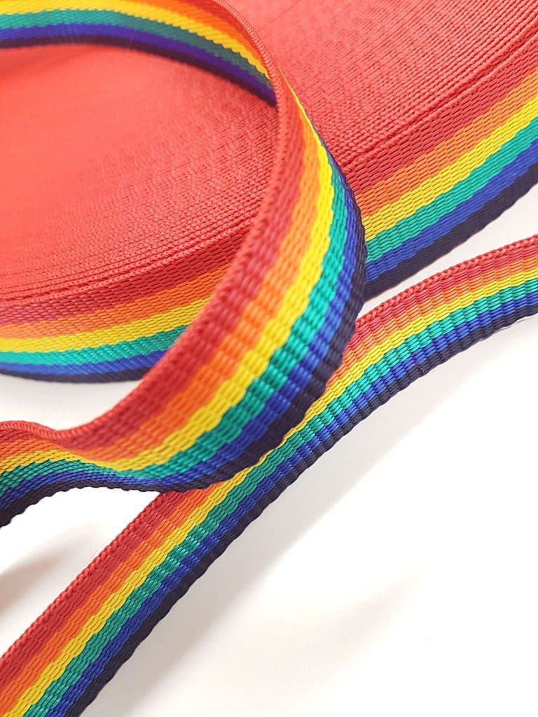 Bright Rainbow Webbing 50mt Reel 25mm Wide Upholstery Sewing Craft ...